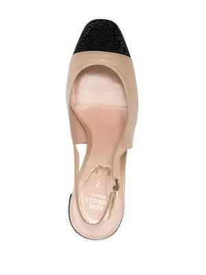 Rene Caovilla 80mm Two-tone Rhinestone-embellished Pumps - Neutrals