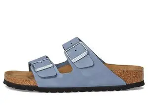 BIRKENSTOCK Arizona Nubuck Leather Sandals - Blue