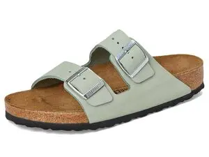BIRKENSTOCK Arizona Nubuck Leather Sandals - Gray