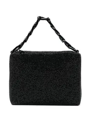 Patrizia Pepe Maxichain Rhinestone Tote - Black
