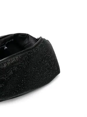 Patrizia Pepe Maxichain Rhinestone Tote - Black