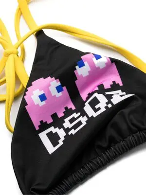 Dsquared2 X Pac-man Triangle Bikini Top