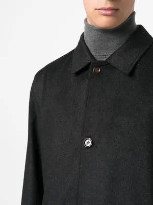 KIRED Long-sleeve Cashmere Trench Coat - Grey