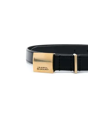 Isabel Marant Étoile Lowell Engraved-buckle Leather Belt