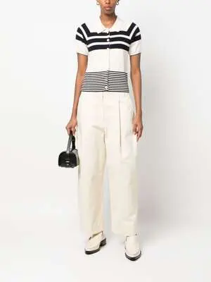 Studio Nicholson High-waisted Wide-leg Trousers - White