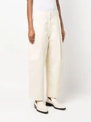 Studio Nicholson High-waisted Wide-leg Trousers - White