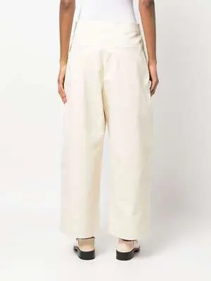 Studio Nicholson High-waisted Wide-leg Trousers - White