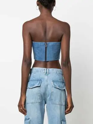 Giuseppe Di Morabito Floral-appliqué Denim Corset