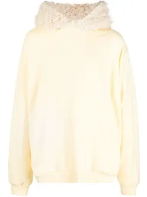 Marni Cotton Blend Faux Fur Trimmed Hoodie