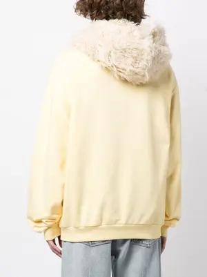 Marni Cotton Blend Faux Fur Trimmed Hoodie