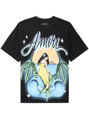 Amiri Illustration-print Cotton T-shirt - Black
