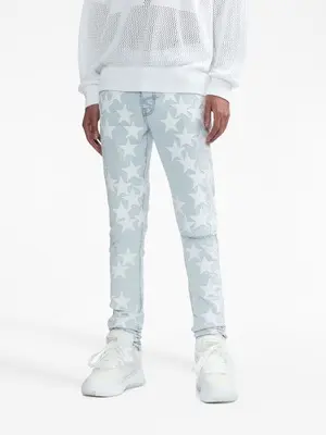 Amiri X Chemist Leather-stars Skinny Jeans