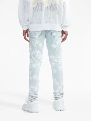 Amiri X Chemist Leather-stars Skinny Jeans
