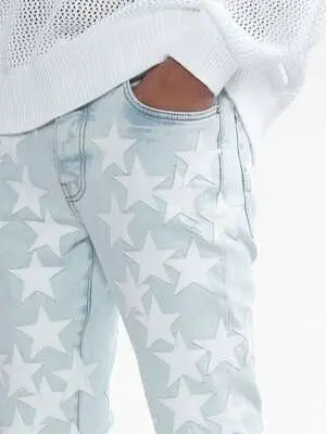 Amiri X Chemist Leather-stars Skinny Jeans