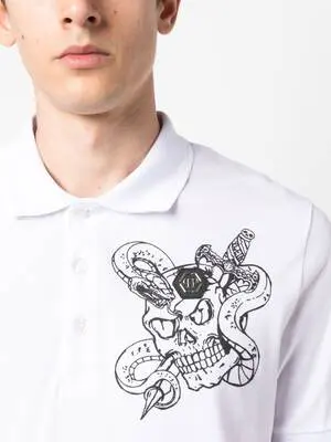 Philipp Plein Snake Cotton Polo Shirt