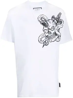 Philipp Plein Ss Snake Round-neck T-shirt - White