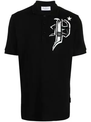 Philipp Plein Skull & Bones Jersey Polo Shirt