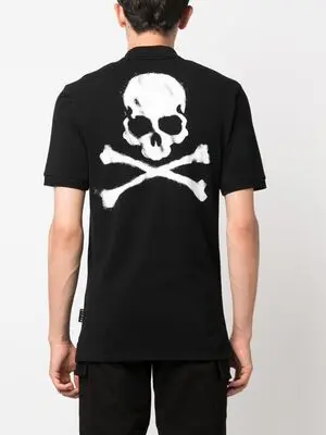 Philipp Plein Skull & Bones Jersey Polo Shirt