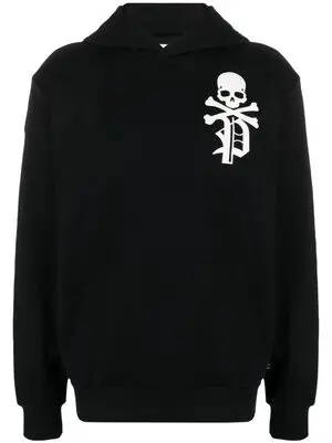Philipp Plein Gothic Plein Logo-flocked Cotton Hoodie - Black