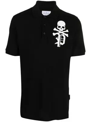 Philipp Plein Skull & Bones Piqué Polo Shirt