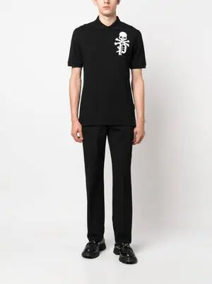 Philipp Plein Skull & Bones Piqué Polo Shirt