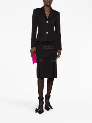 Alessandra Rich Wool-blend Blazer With Lace-up Detail