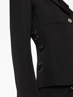 Alessandra Rich Wool-blend Blazer With Lace-up Detail