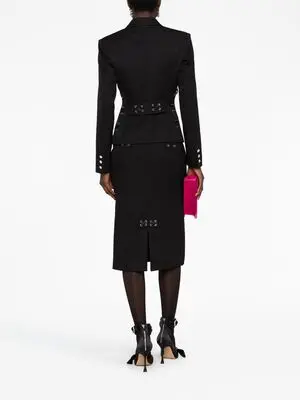 Alessandra Rich Wool-blend Blazer With Lace-up Detail