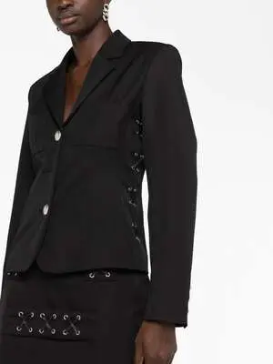 Alessandra Rich Wool-blend Blazer With Lace-up Detail