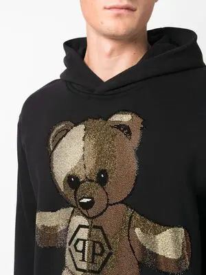 Philipp Plein Rhinestone-embellished Teddy Bear Hoodie