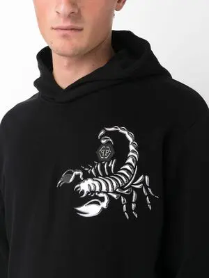 Philipp Plein Scorpion Appliqué-detail Cotton Hoodie