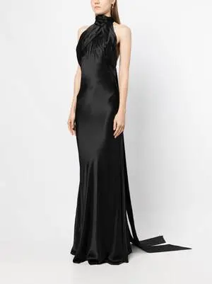 Rachel Gilbert Audrey Halterneck Gown - Black