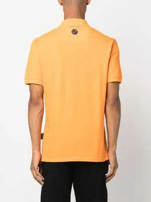 Philipp Plein Skull-print Short-sleeve Polo Shirt - Orange