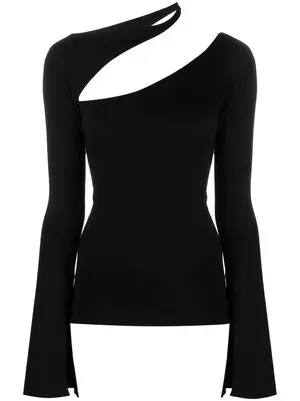 MANURI Sandy Cut-out Blouse - Black