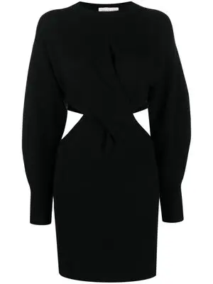 Alexander McQueen Cut-out Ribbed-knit Minidress