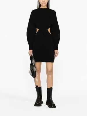 Alexander McQueen Cut-out Ribbed-knit Minidress