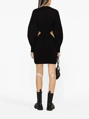 Alexander McQueen Cut-out Ribbed-knit Minidress