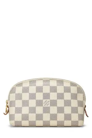LOUIS VUITTON Damier Azur Pochette Cosmetique Bag - White