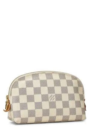 LOUIS VUITTON Damier Azur Pochette Cosmetique Bag - White