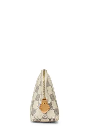 LOUIS VUITTON Damier Azur Pochette Cosmetique Bag - White