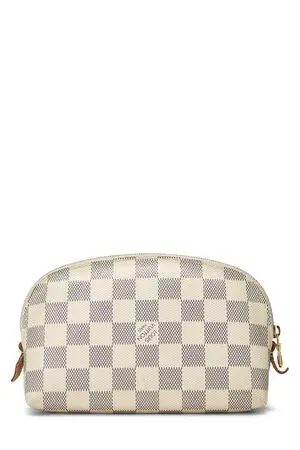 LOUIS VUITTON Damier Azur Pochette Cosmetique Bag - White