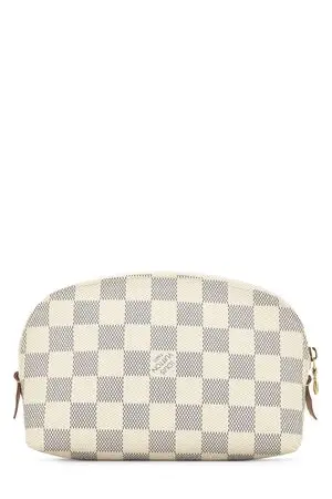 LOUIS VUITTON Damier Azur Pochette Cosmetique Bag - White