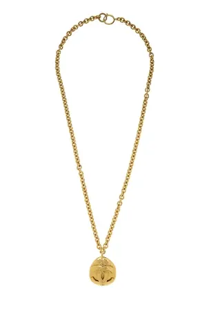 Chanel Quilted 'cc' Logo Pendant Necklace - Gold