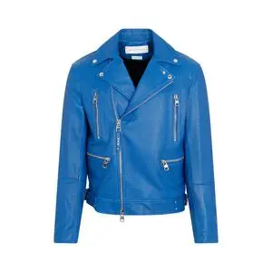 Alexander McQueen Leather Jacket - Blue