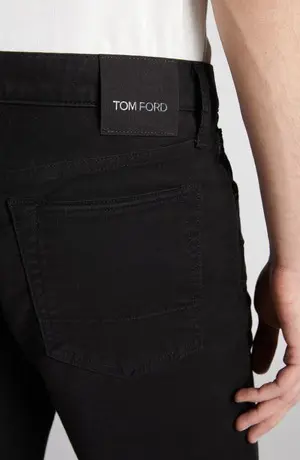 TOM FORD Moleskin Slim Fit Five-pocket Pants - Black