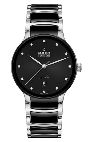 RADO Centrix Diamond Automatic Bracelet Watch - Black