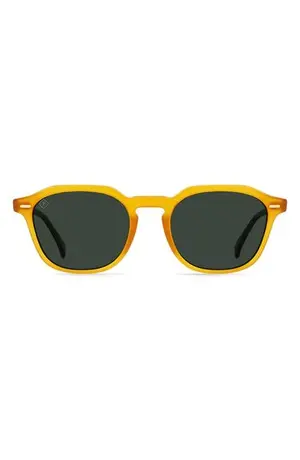 Raen Clyve 52mm Polarized Round Sunglasses - Honey/green Polarized