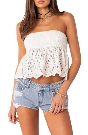 EDIKTED Lacey Strapless Top