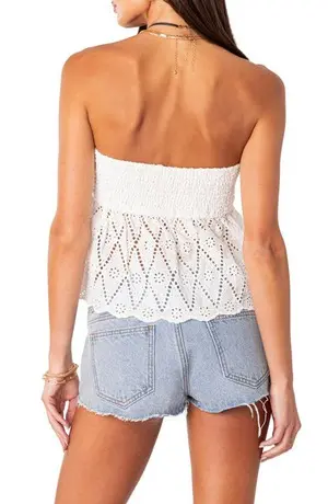 EDIKTED Lacey Strapless Top