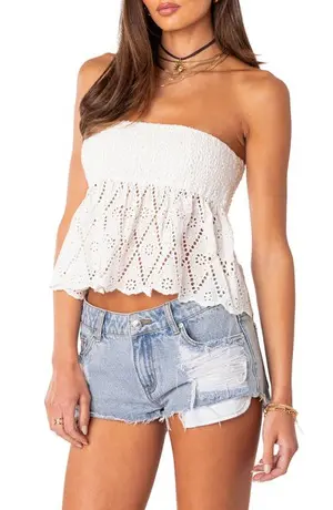 EDIKTED Lacey Strapless Top